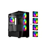 DIYPC Gaming Computer Case ARGB-Q18-BK Black USB3.0 ATX Mid Tower with ...