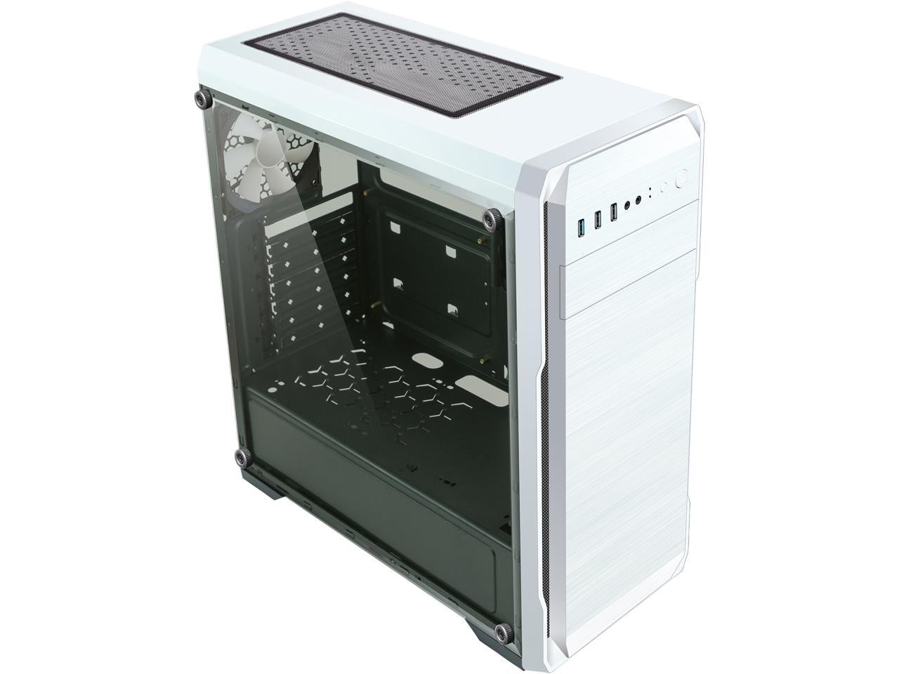 DIYPC DIY-A1-W White Tempered Glass USB 3.0 ATX Mid Tower Computer Case ...