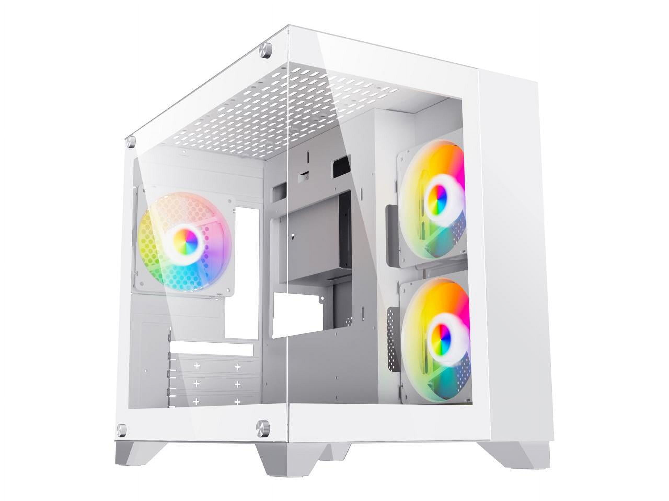 DIYPC DIY-CUBE01-W White USB3.0 Tempered Glass Micro ATX Gaming ...