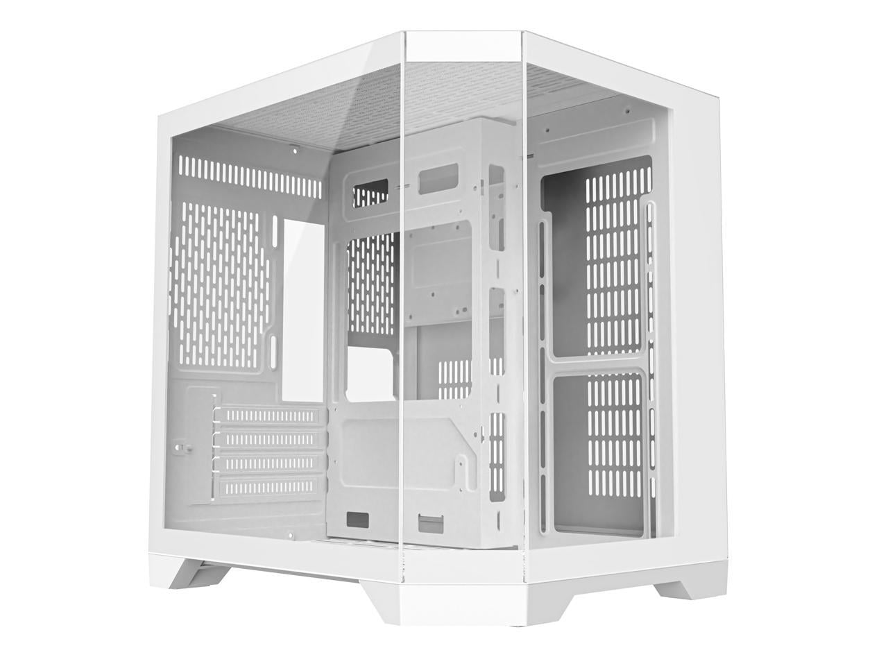 DIYPC DIY-CUBE03-W White Dual USB3.0 Tempered Glass Micro ATX Gaming ...