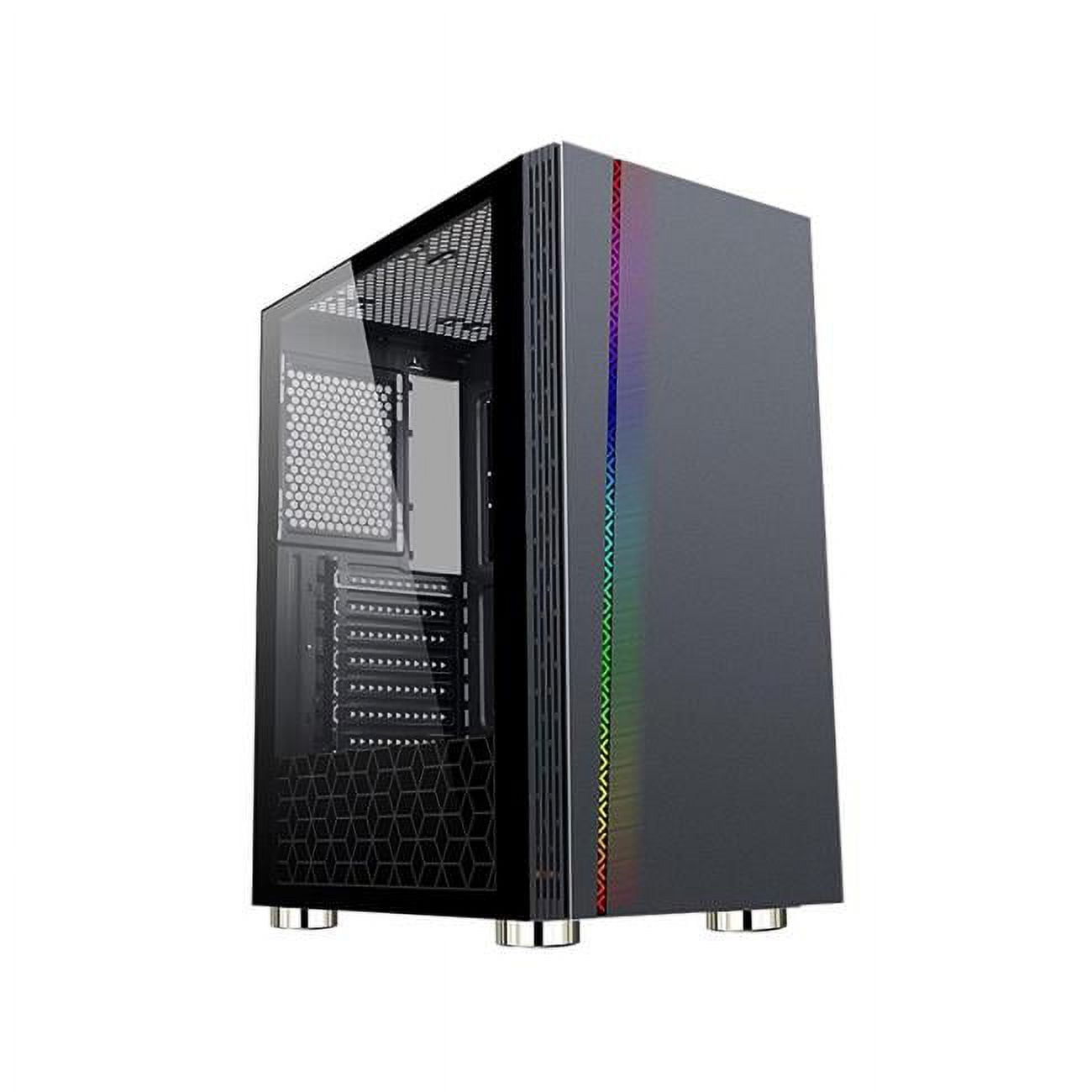 DIYPC DIY-D2-RGB Black USB3.0 Steel/ Tempered Glass ATX Mid Tower ...