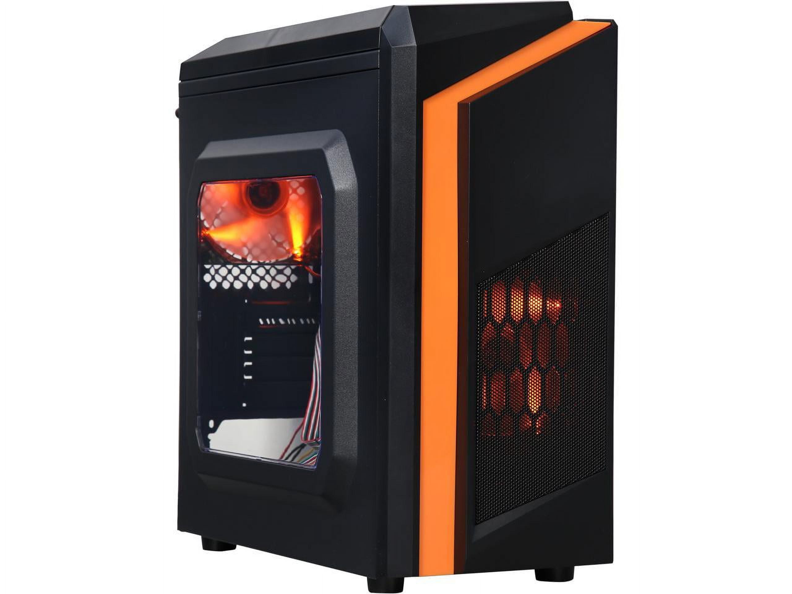 DIYPC Micro-ATX Mini Tower Gaming Computer Case, DIY-F2-O Black/Orange ...
