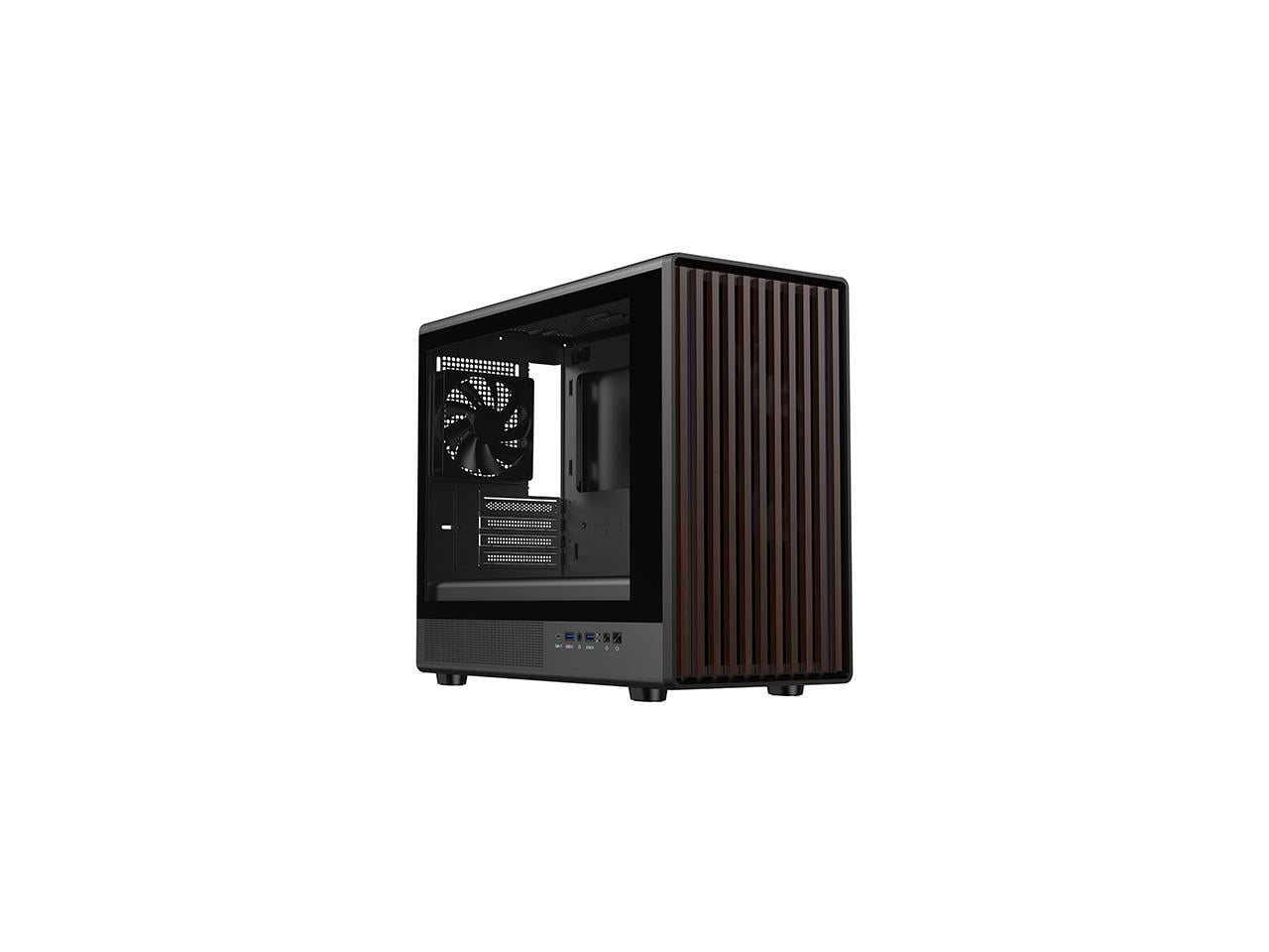 DIYPC DIYmATX06Wood DIY-mATX06-Wood Micro ATX Mid Tower Case Black ...
