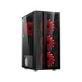 DIYPC Dragon-R-4LED ATX Mid Tower Gaming Case with 4x120mm Red LED Fans ...