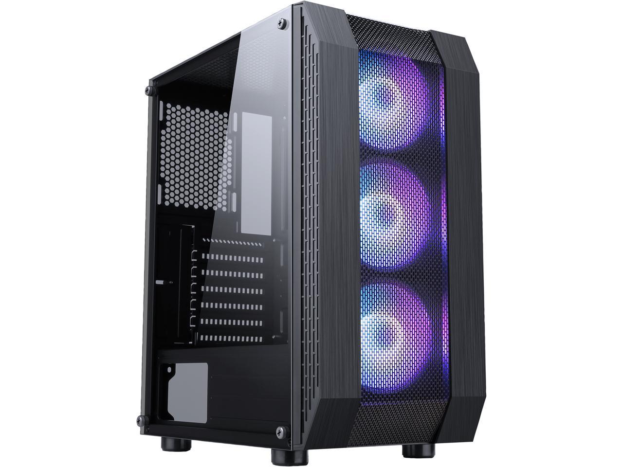 DIYPC Gamemax-III-ARGB Black Steel / Tempered Glass ATX Mid Tower ...