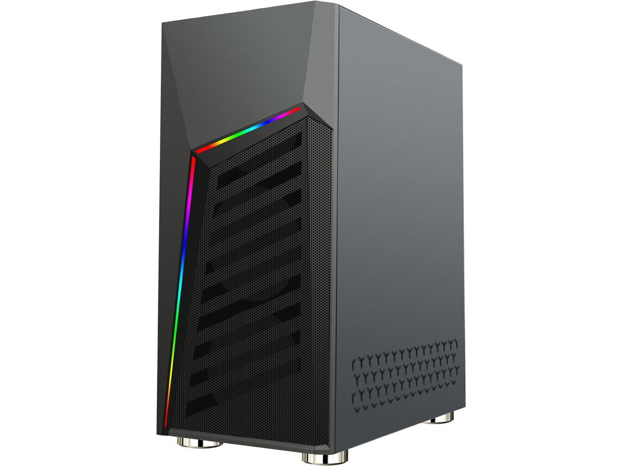 DIYPC Rainbow-Flash-G1 Black USB3.0 Steel ATX Mid Tower Gaming Computer ...