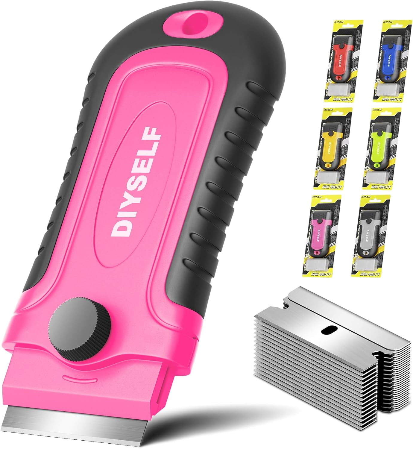 DIYSELF 1 Pack Razor Blade Scraper with 15 Extra Blades, Scraper Tool ...