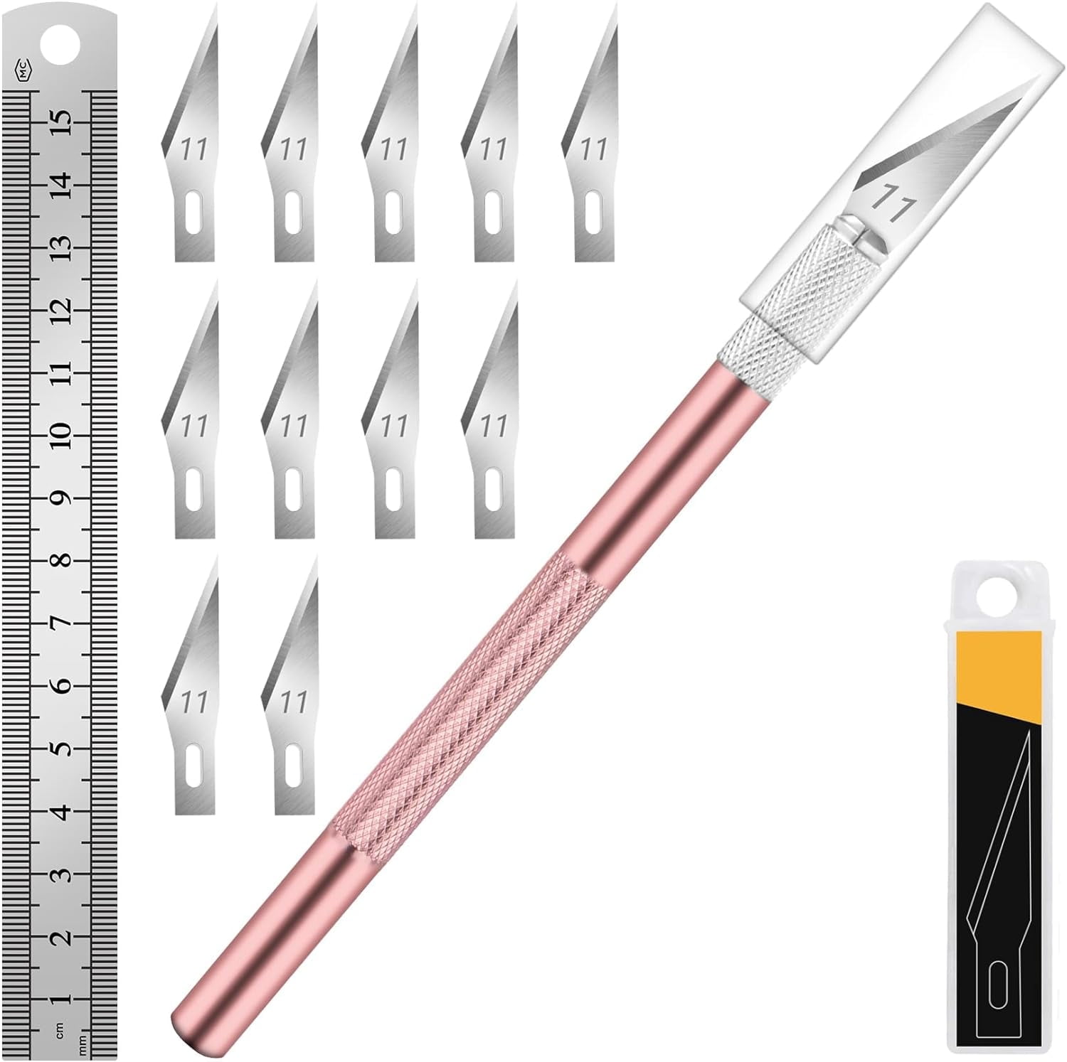 DIYSELF 1 Pcs Craft Hobby Knife Exacto Knife with 11 Stainless Steel ...
