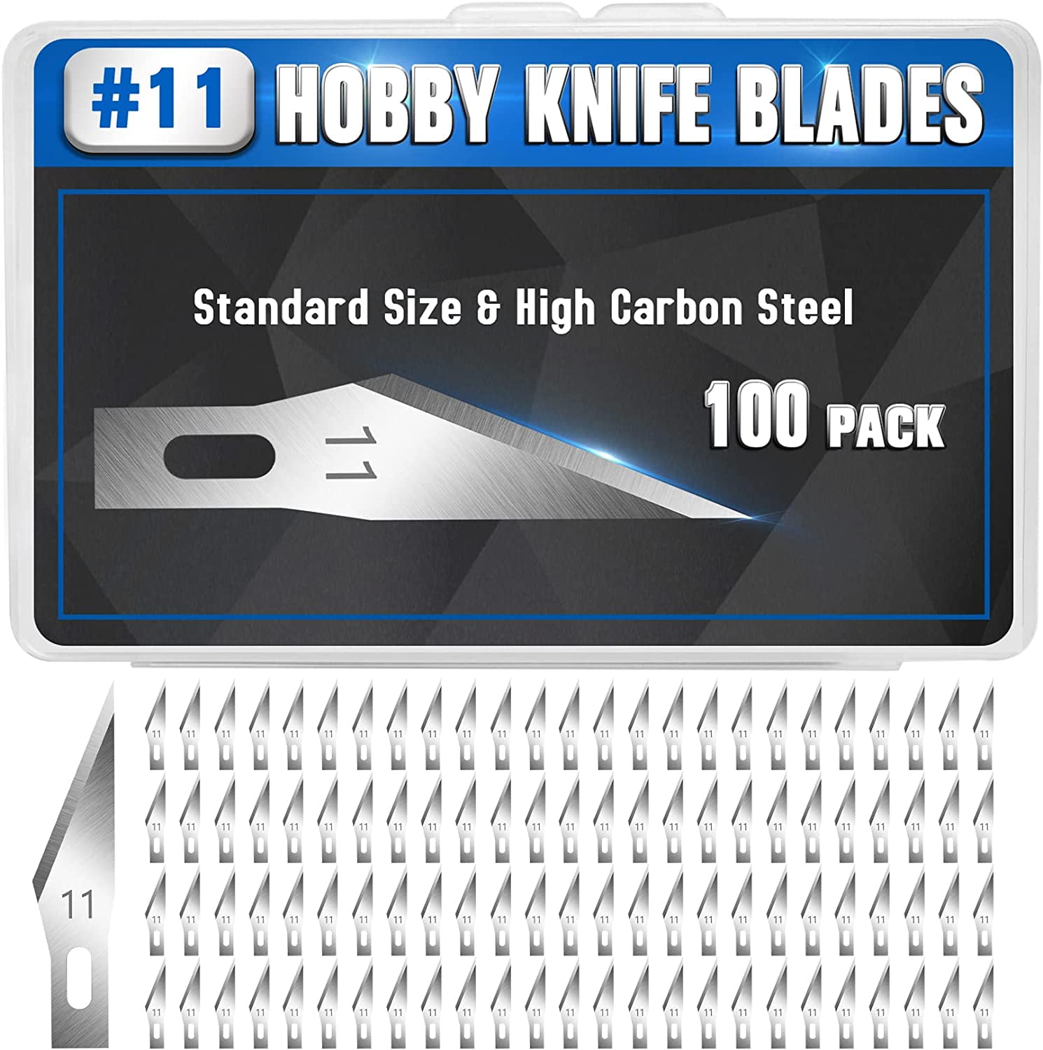 DIYSELF 100 PCS Exacto Knife Blades, SK5 Carbon Steel #11 Exacto Blades ...