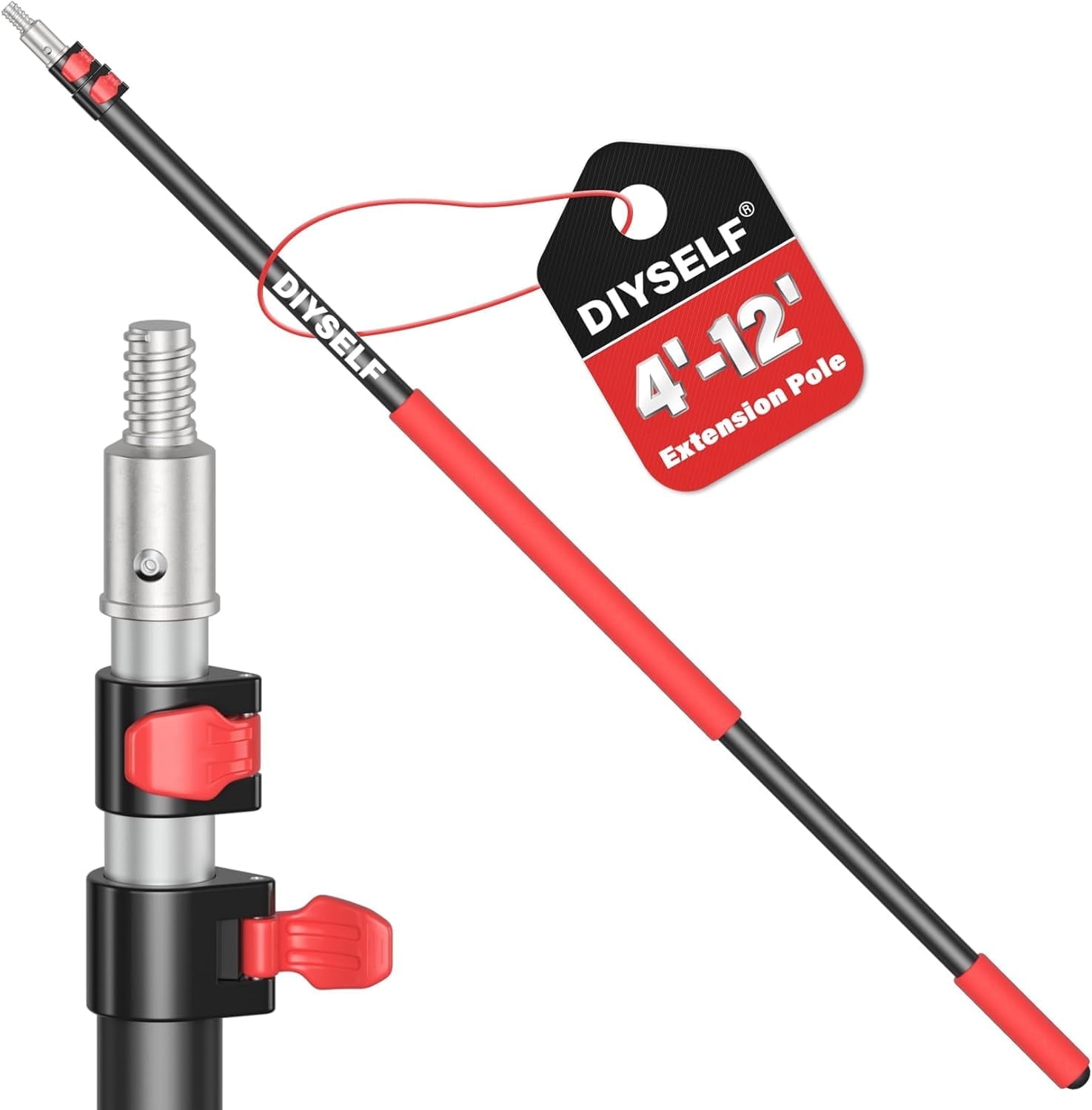12 FT Extension Pole, 12 Ft Telescoping Pole for Painting, Dusting ...