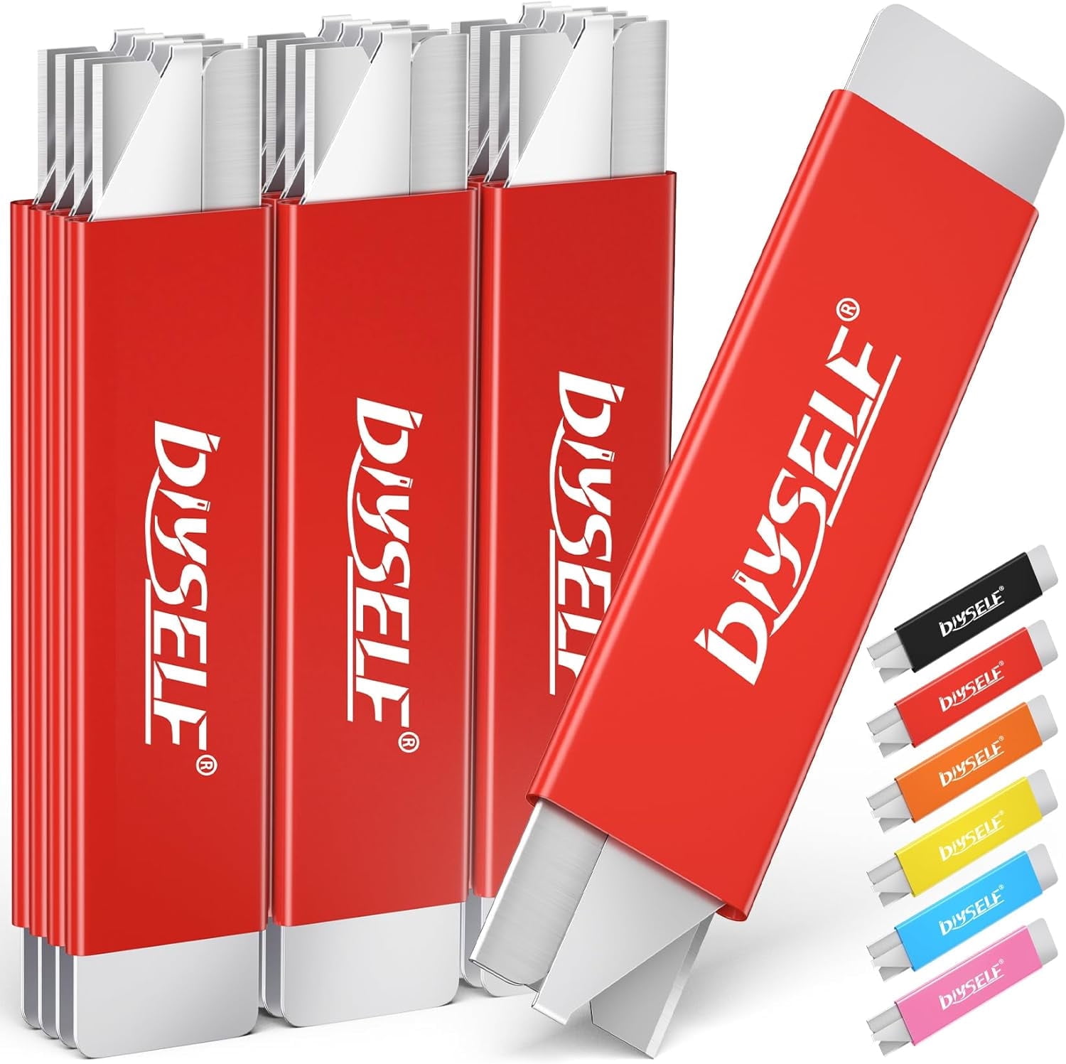 DIYSELF 12 Pack Utility Knife, Box Cutters, Aluminum Alloy with Single ...
