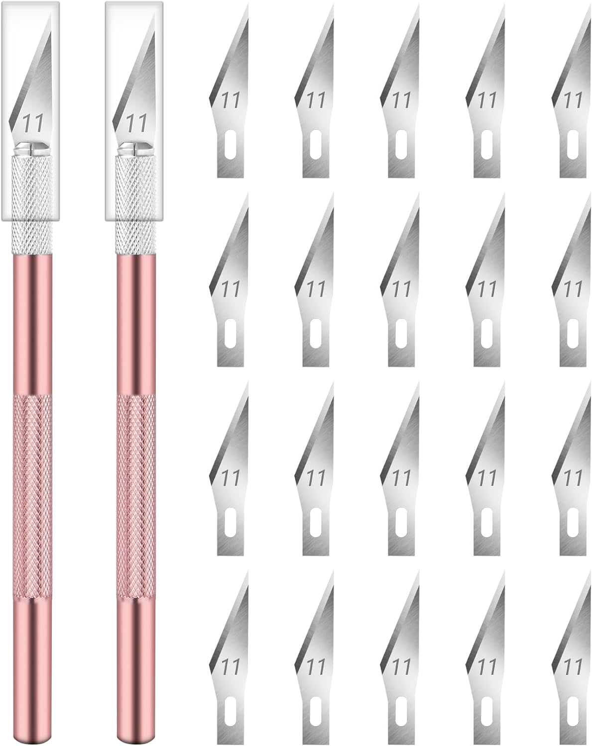 DIYSELF 2 Pack Exacto Knife for Crafting, with Extra 20 Blades #11(Pink ...