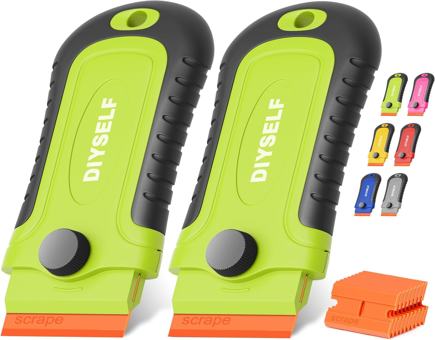 DIYSELF 2-Pack Plastic Razor Scraper with 10 Plastic Blades – Plastic ...