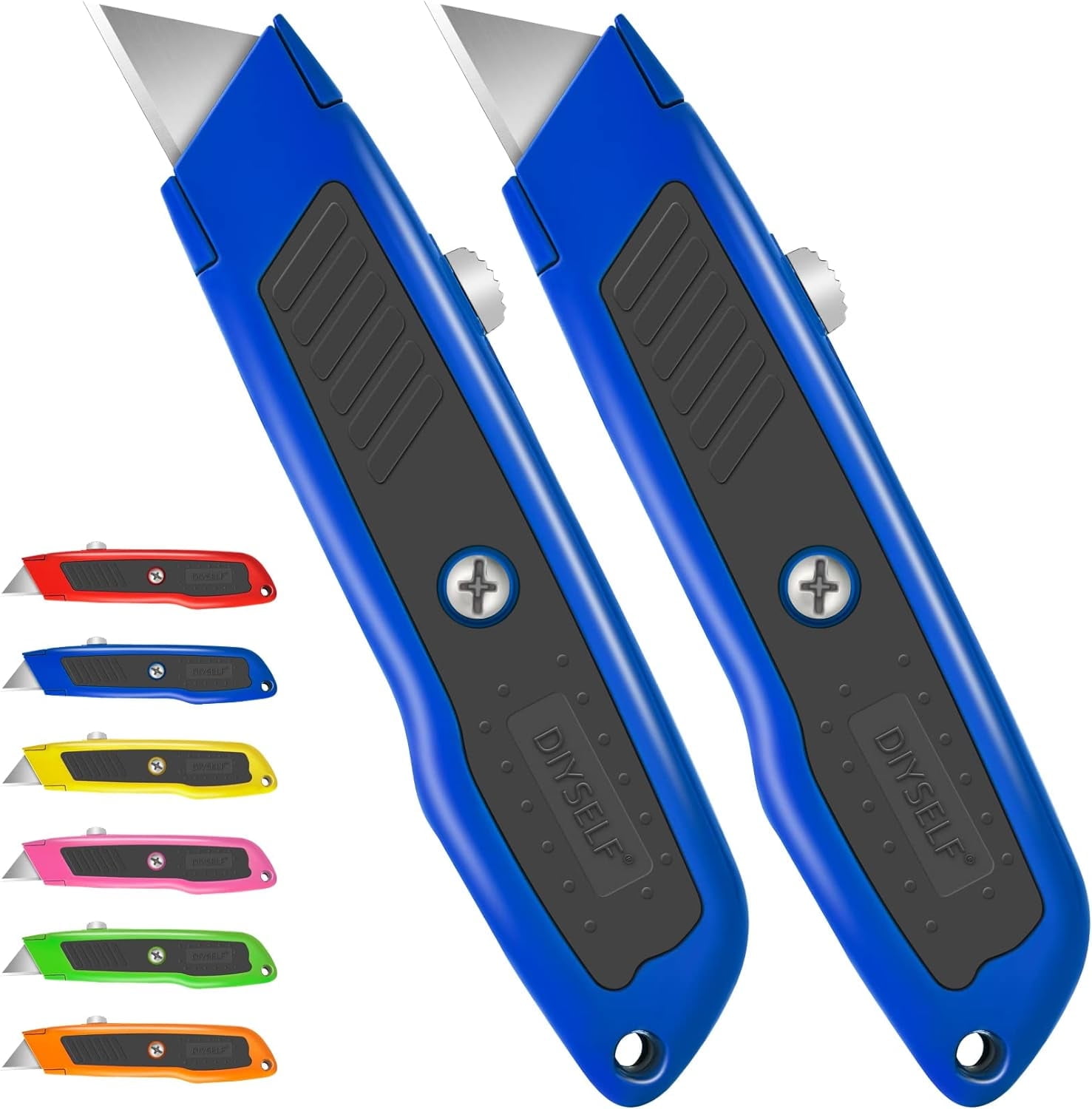 DIYSELF 2 Pack Utility Knife Box Cutter (Blue) - Walmart.com
