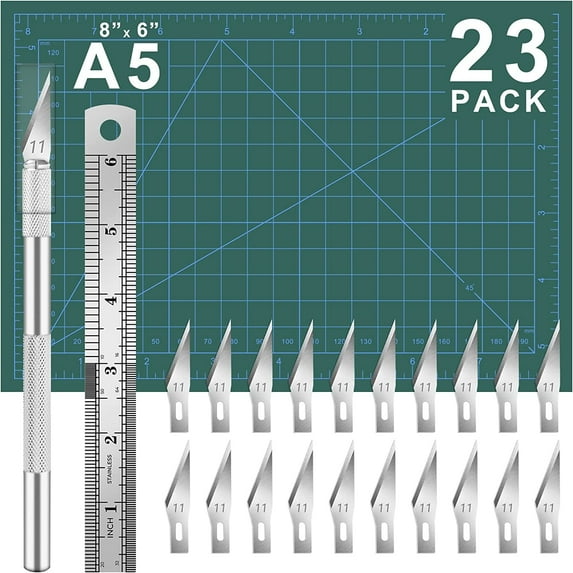 DIYSELF 23 Pack Exacto Knife Hobby Knife Kit, 20 Spare Art Knife Blades ...
