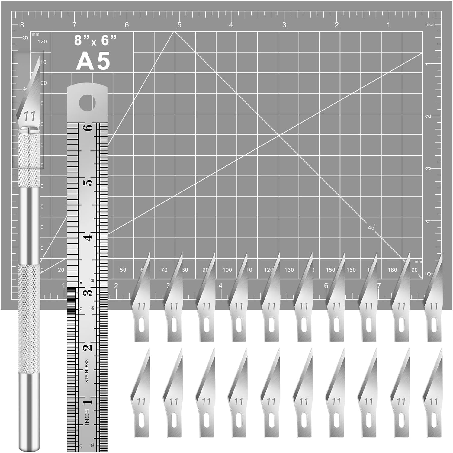 DIYSELF 23 Pack Exacto Knife Hobby Knife Kit, 20 Spare Art Knife Blades ...