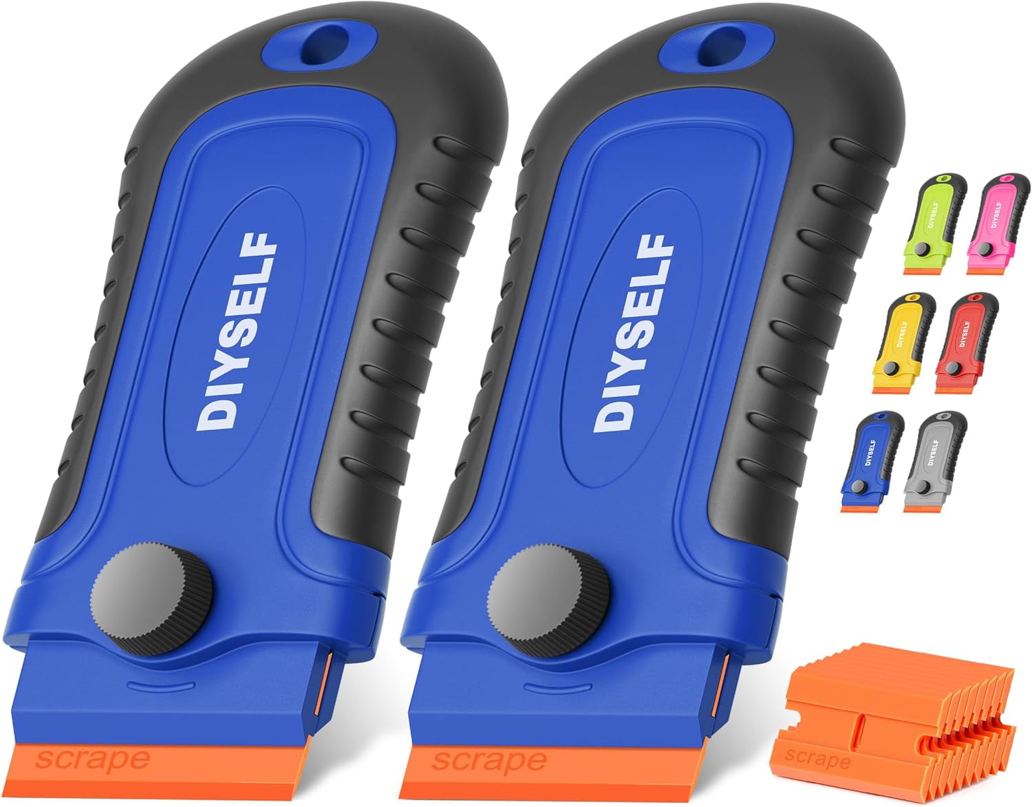 DIYSELF 2PCS Plastic Razor Blade Scraper with 10PCS Blades, Non Scratch ...