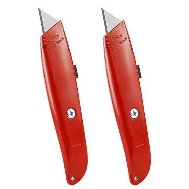 DIYSELF 2Pack Utility Knife Box Cutter Retractable Blade Heavy Duty(Red) - Walmart.com