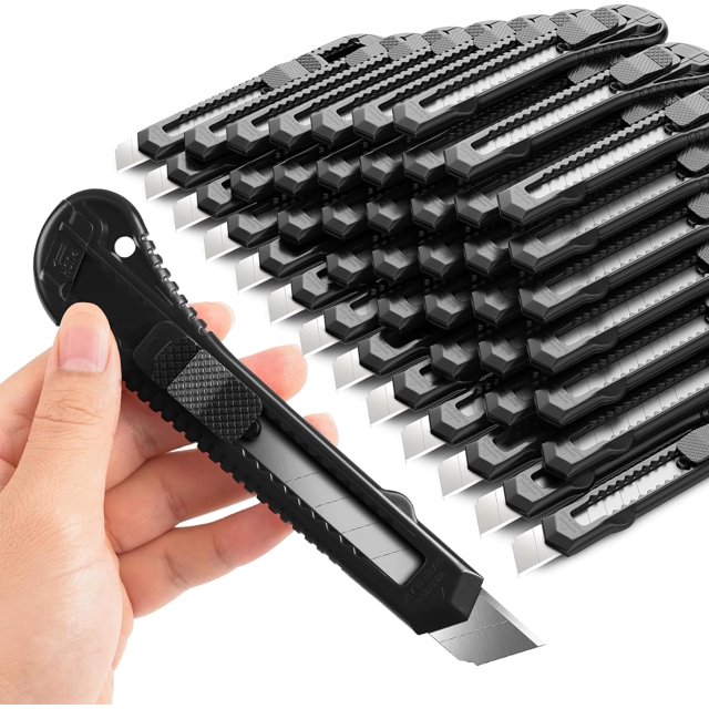 DIYSELF 30 Pack Utility Knife Retractable, Box Cutters with 18mm Wide Utility Blades - Walmart.com