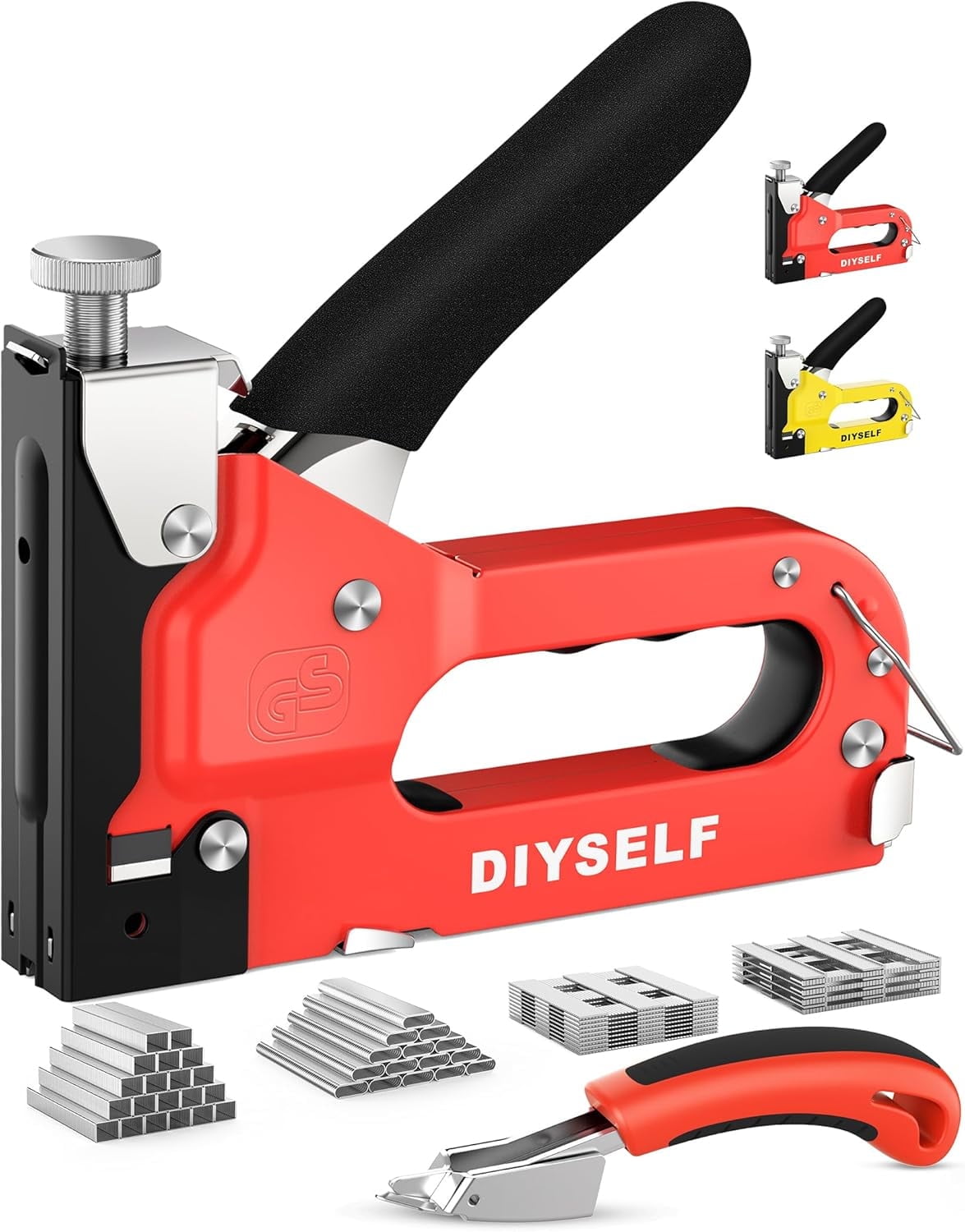 4-in-1 Staple Gun with Staple Remover – Red Heavy-Duty Upholstery ...