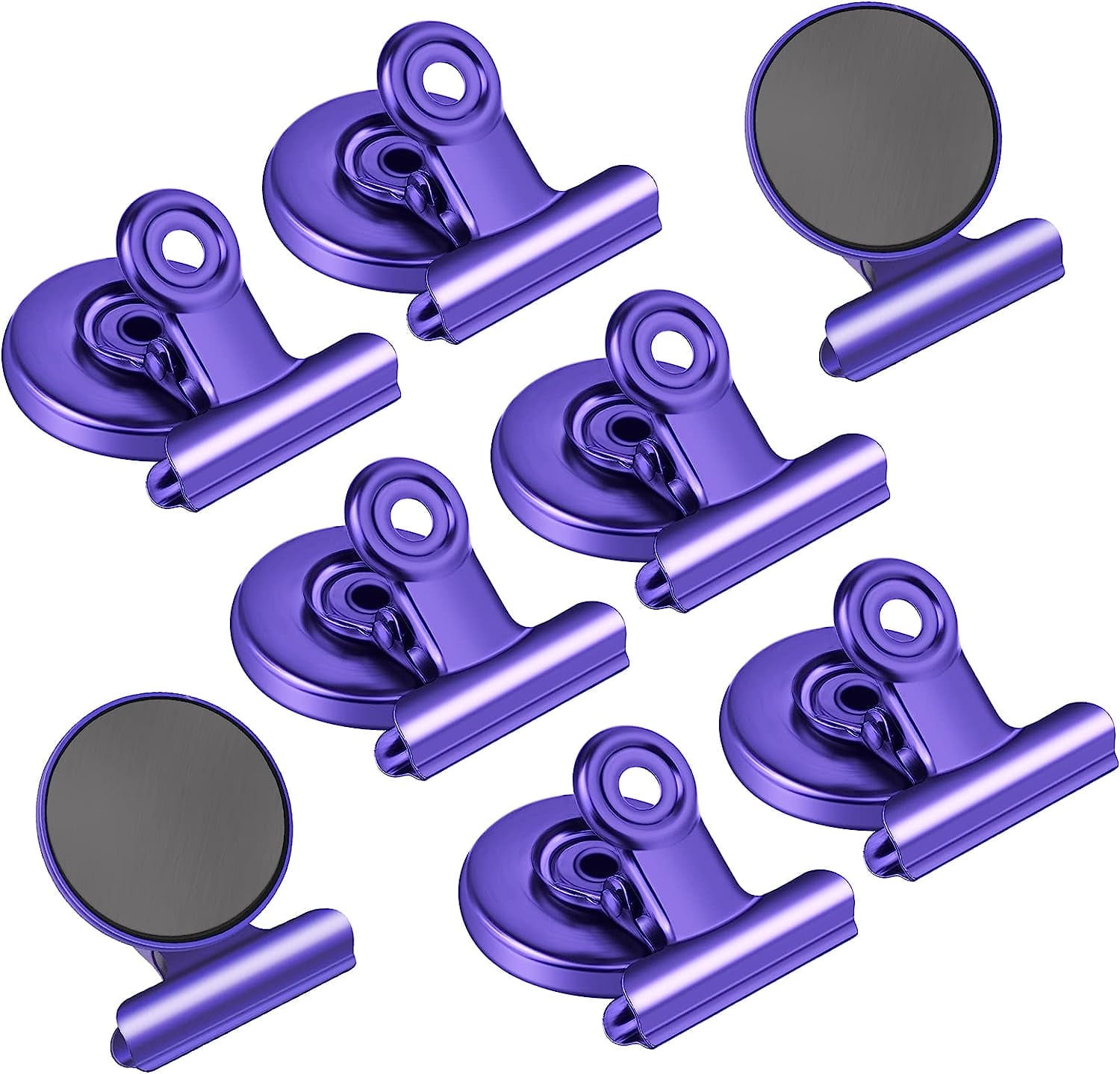 DIYSELF 8 Pack Magnet Clips, Strong Fridge Magnets Clips (Purple ...