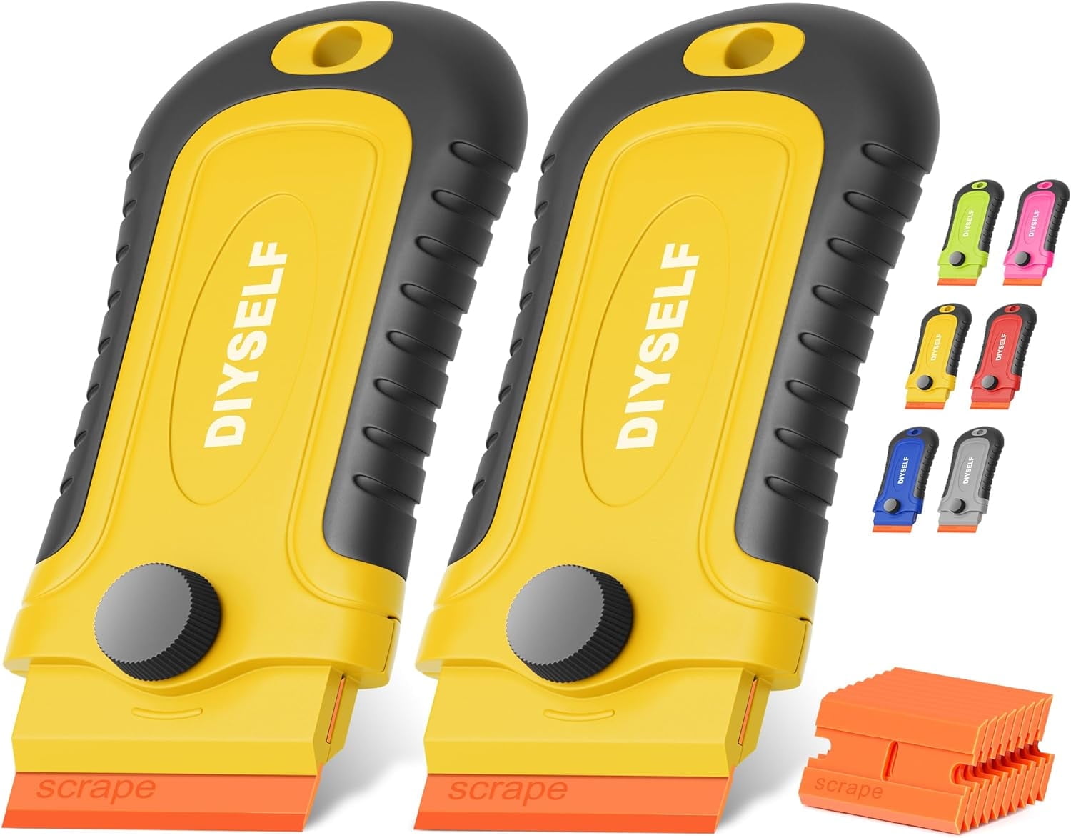 TooLs Plastic Razor Blade Scraper– 2 Pcs Scrapers with 10 Pcs Plastic ...