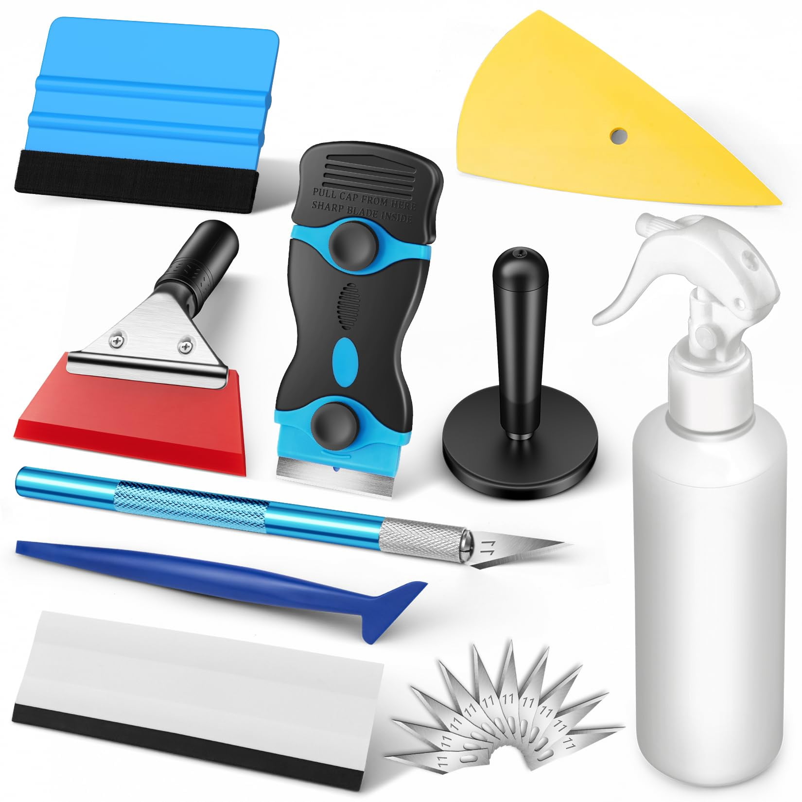 DIYSELF Window Tint Kit, 9 PCS Window Tint Tools, Vinyl Wrap Tool Kit ...