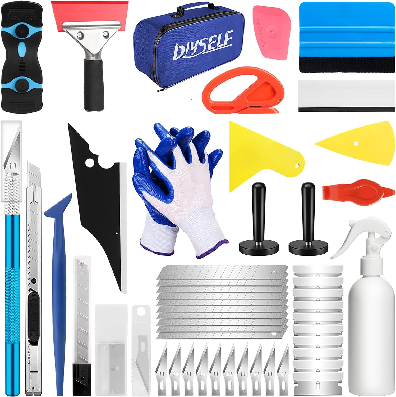 DIYSELF Window Tint Kit for Cars, 45 Pcs Vehicle Glass Protective Film ...