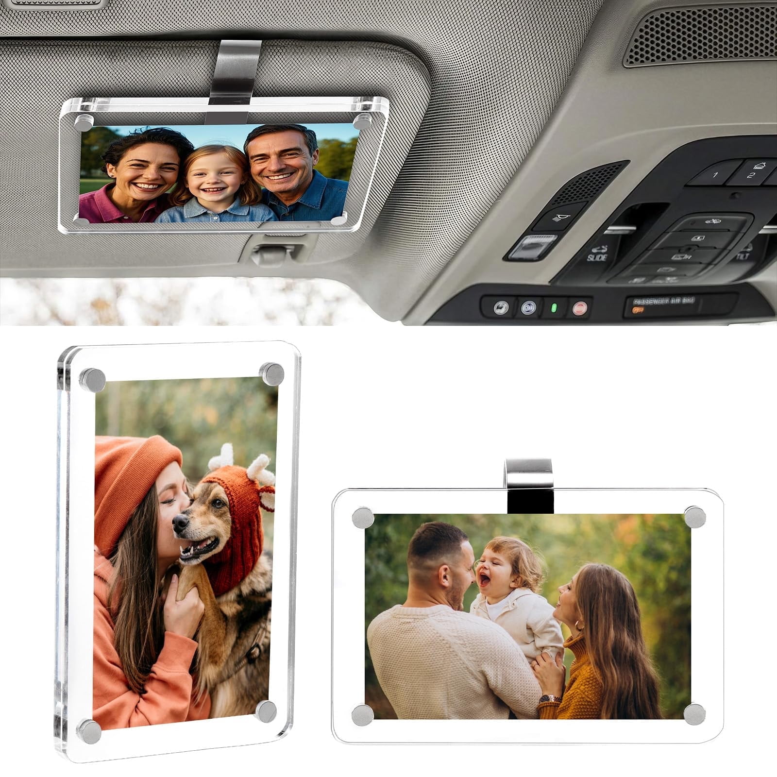 "DIYSMART Car Sun Visor Picture Frame Holder, Magnetic Acrylic Display ...