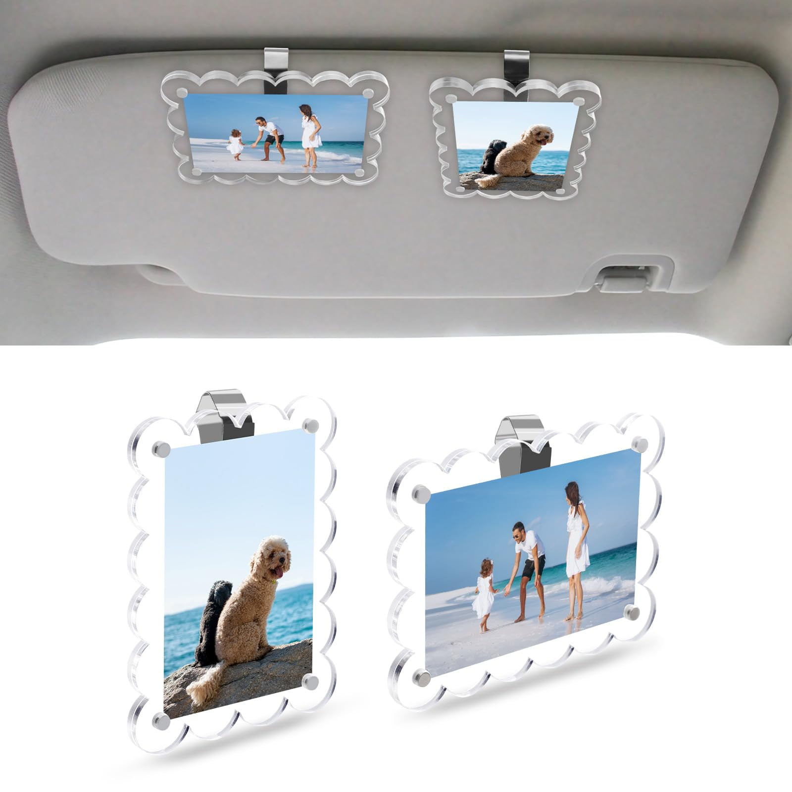 "DIYSMART Car Sun Visor Picture Frame, Magnetic Acrylic Photo Holder ...