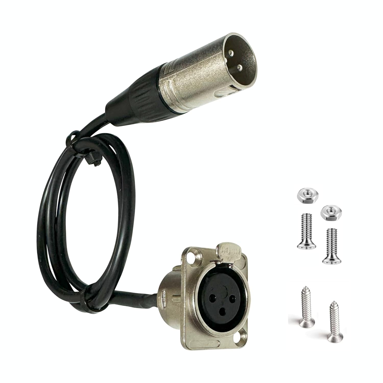 DIYTECH Premium XLR Pass Through Connector, XLR Panel Mount, Female to ...