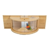DIYTuning Birdcage Indoor Bird Feeder with 180 Clear View, Wooden ...