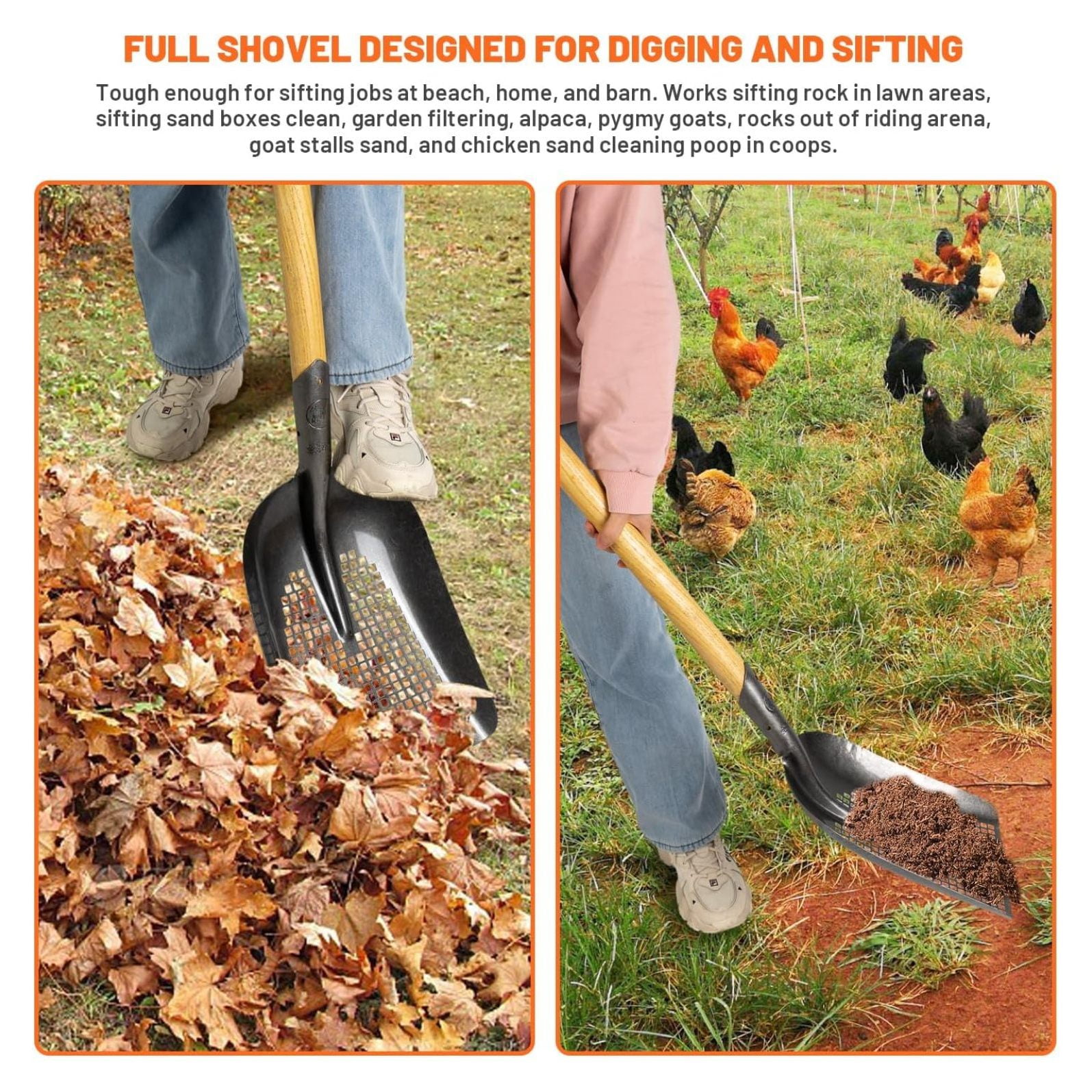 DIYTuning Sieve Shovel, Metal Sifting Shovel, Sand Sifter Shovel ...