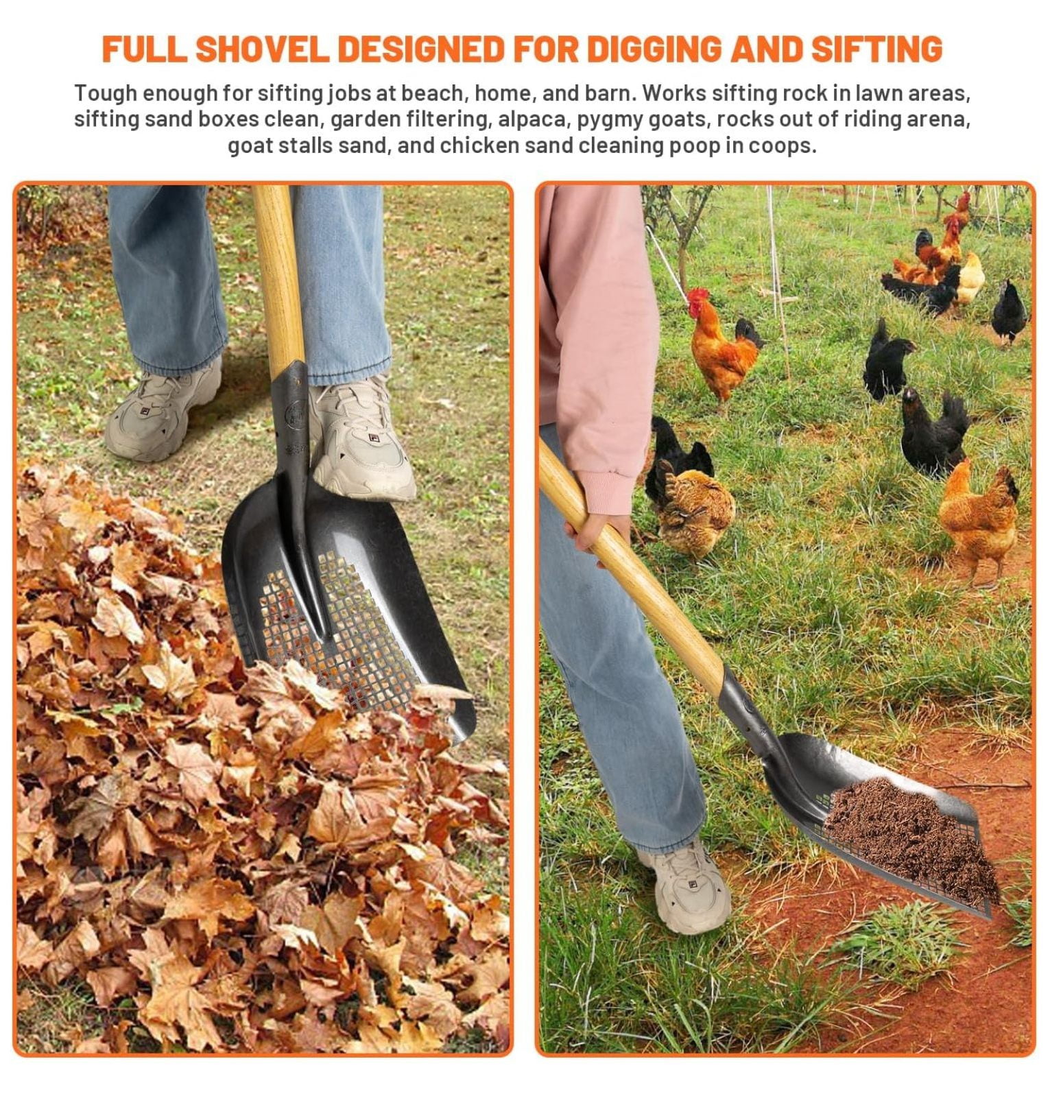 DIYTuning Sieve Shovel, Metal Sifting Shovel, Sand Sifter Shovel ...