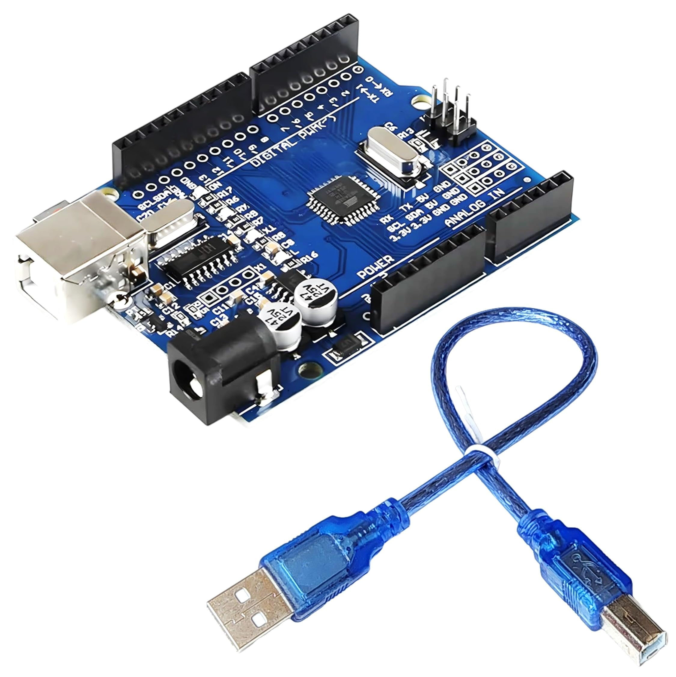 DIYables R3 Mega328P Development KEF16 Board - Compatible with Arduino Uno R3, FT232 USB Chip ...