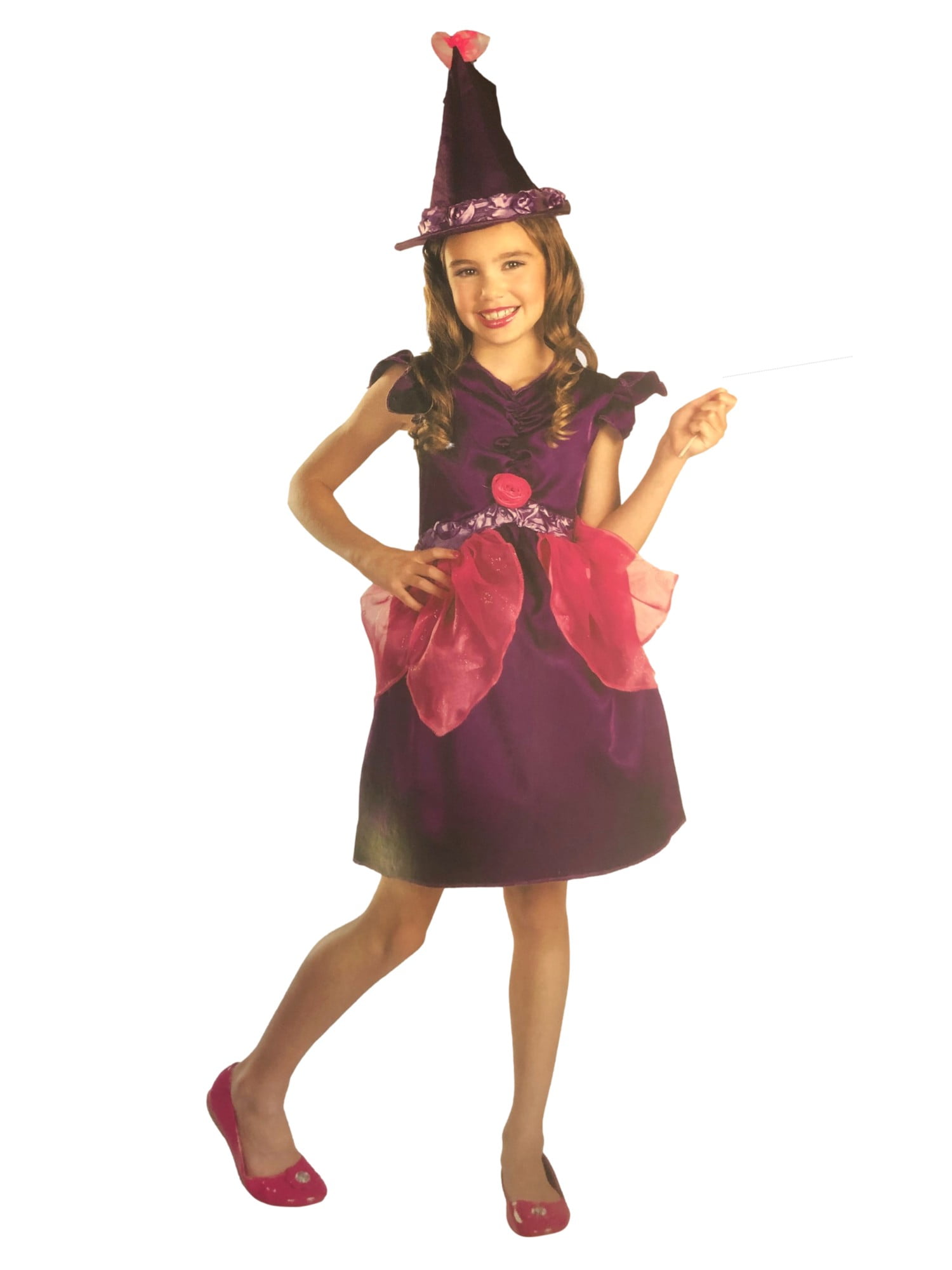 DIsguise Girls Botanical Witch Purple Dress & Hat Halloween Costume ...