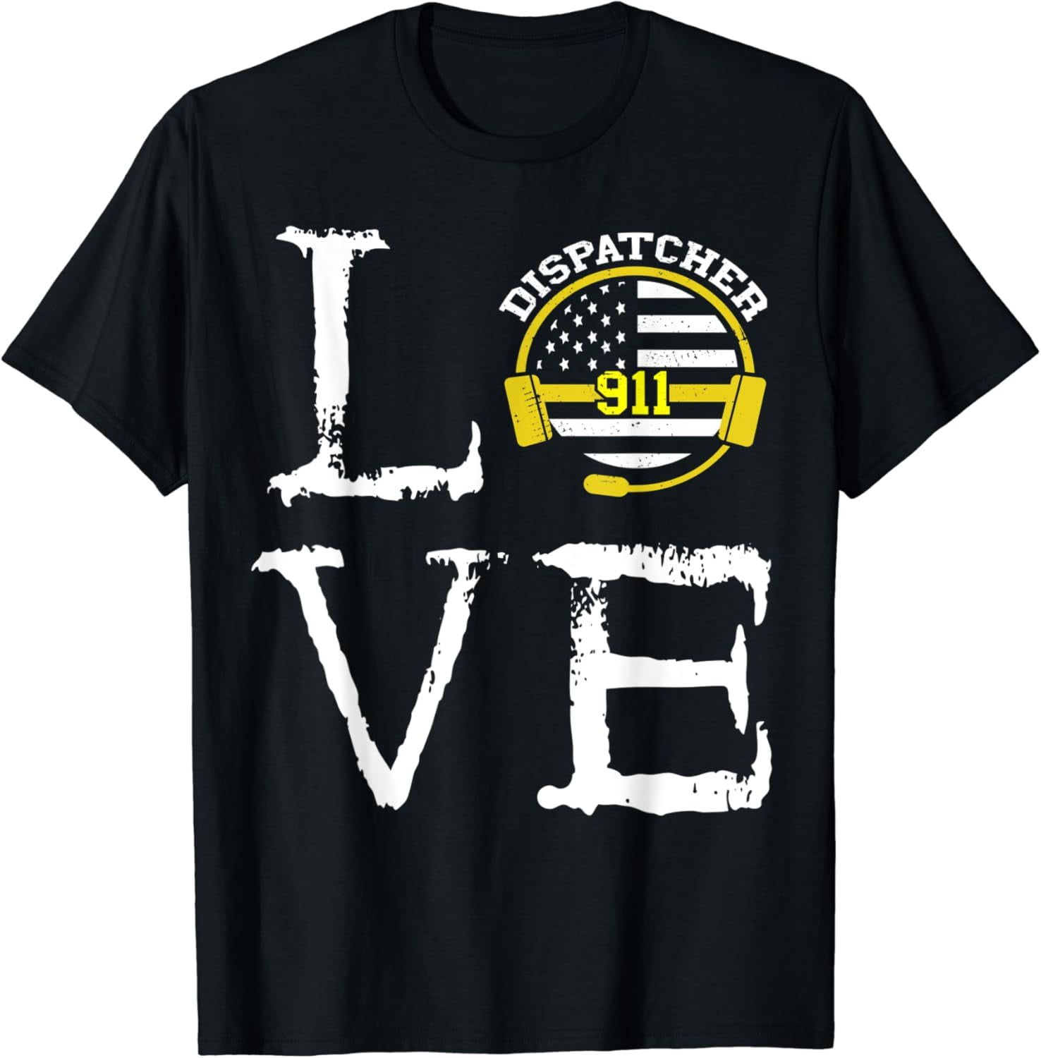 DIspatcher Thin Yellow Line Love Creepy Calls 911 Operator T-Shirt ...