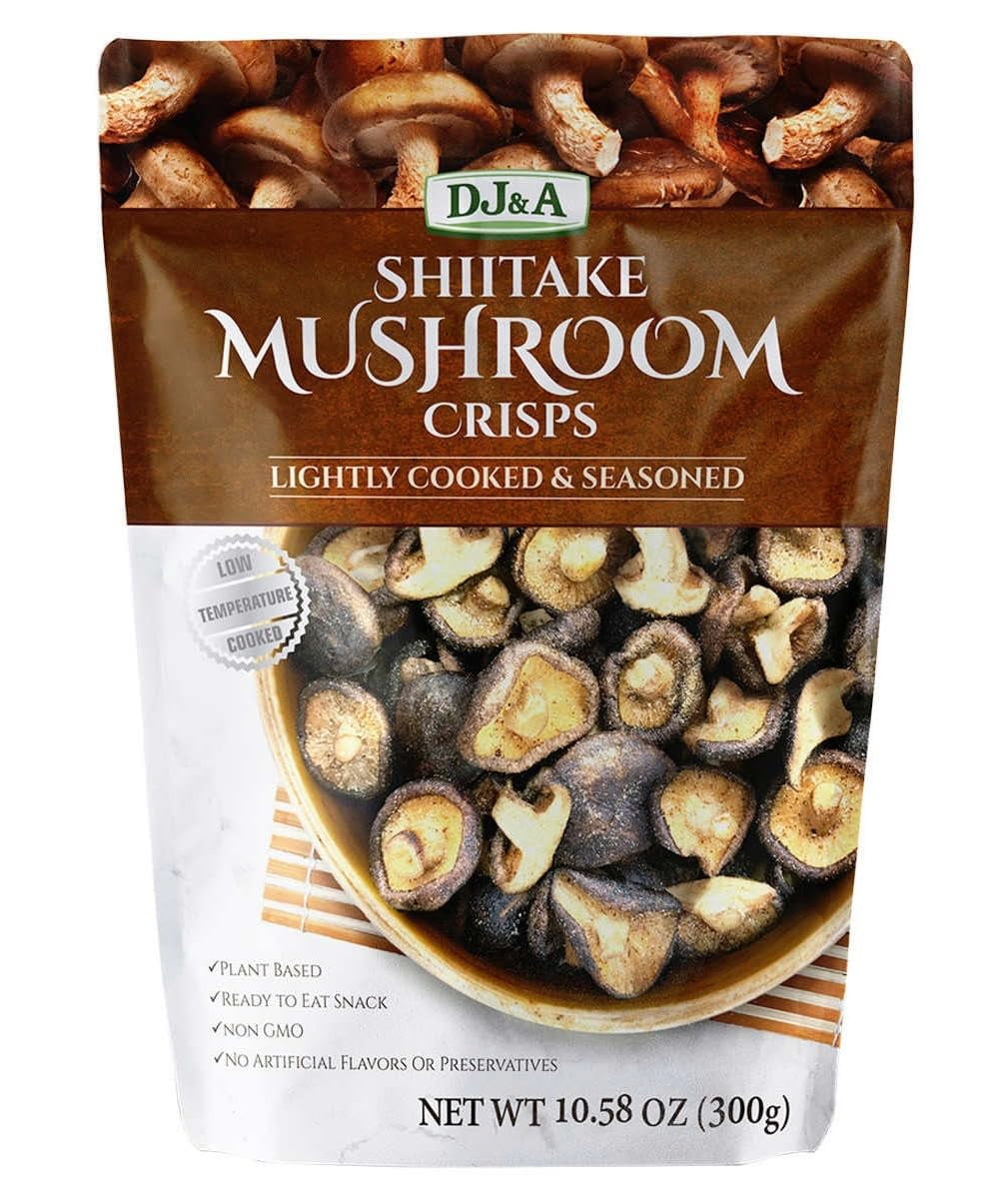 DJ&A Shiitake Mushroom Crisps - Lightly Cooked and Seasoned 10.28 Ounce (10.58 Ounce) - Walmart.com