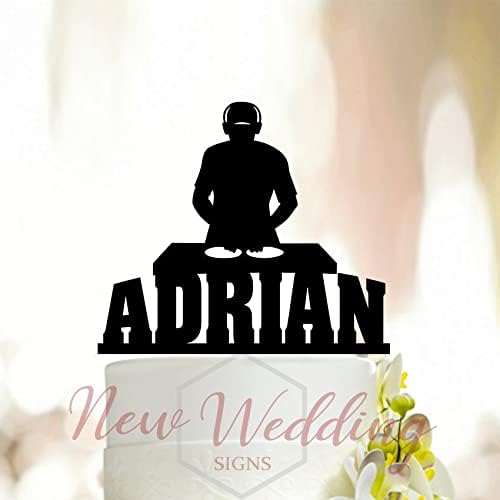 DJ Birthday Cake Topper,DJ Cake Topper,custom name cake topper,DJ Happy ...