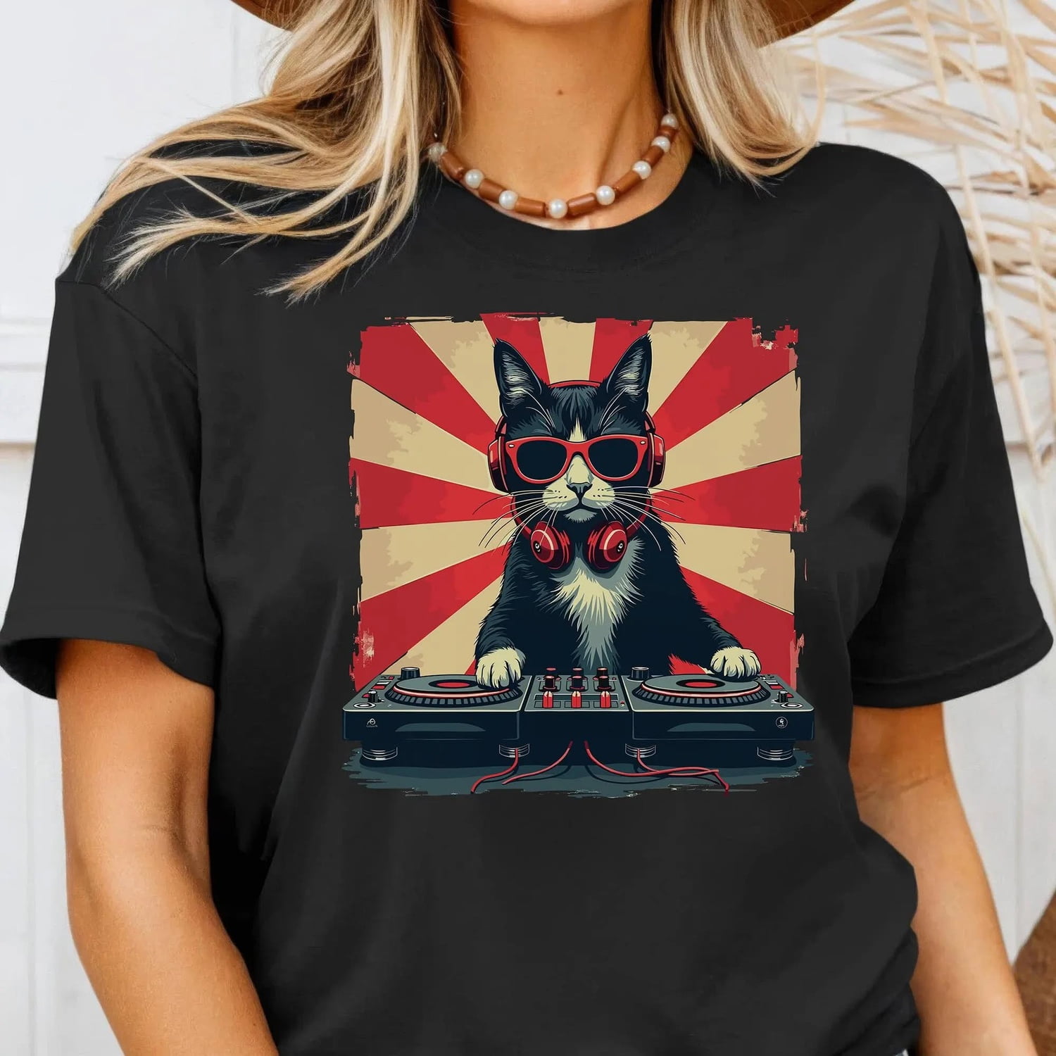 DJ C1At - Cool DJ, Music Funky Kitty Art, Party Animal, Pet ) - Walmart.com