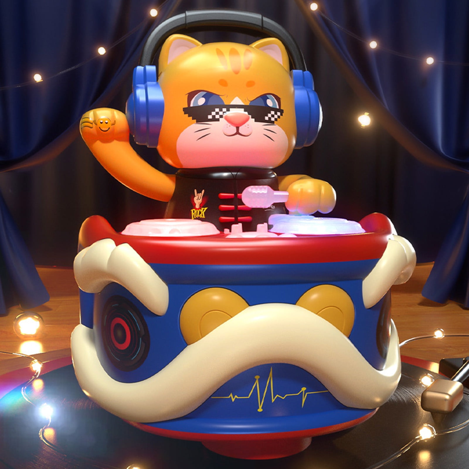 DJ Disc Cats Robot Toy with Cool Lighting & Music,Colorful Rocking ...