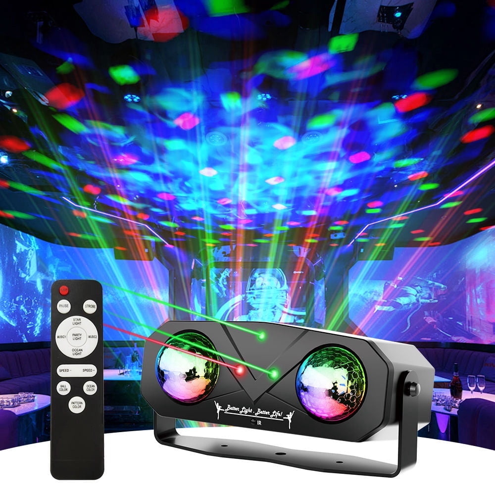 DJ Disco Stage Party Lights, LED Sound Activated RGB Laser Light with ...