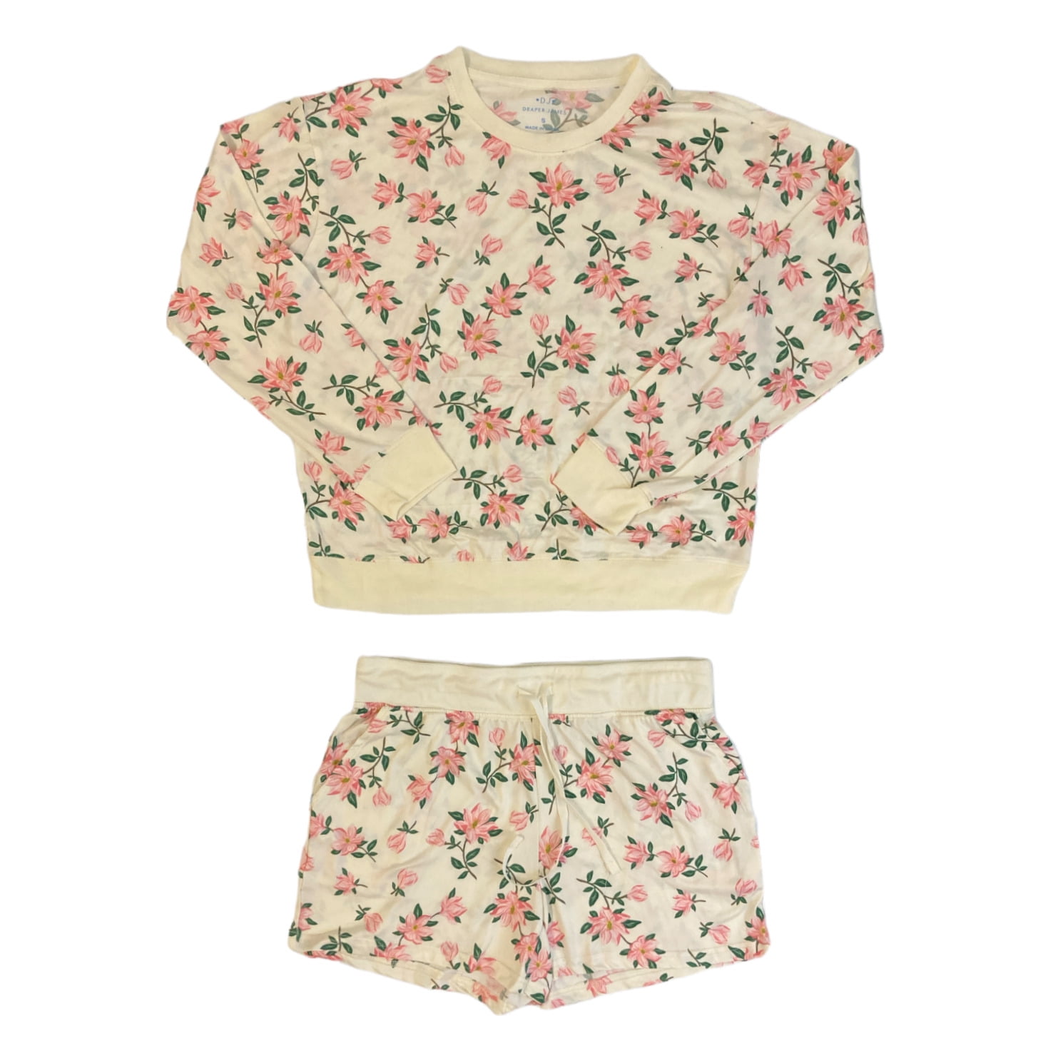 DJ Draper James Relaxed Fit 2-Piece Long Sleeve & Short Lounge Set ...