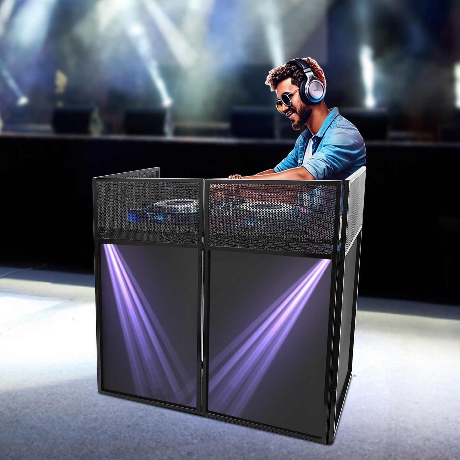 DJ Event Booth Facade, Foldable Structure DJ Display Stand, Portable DJ ...