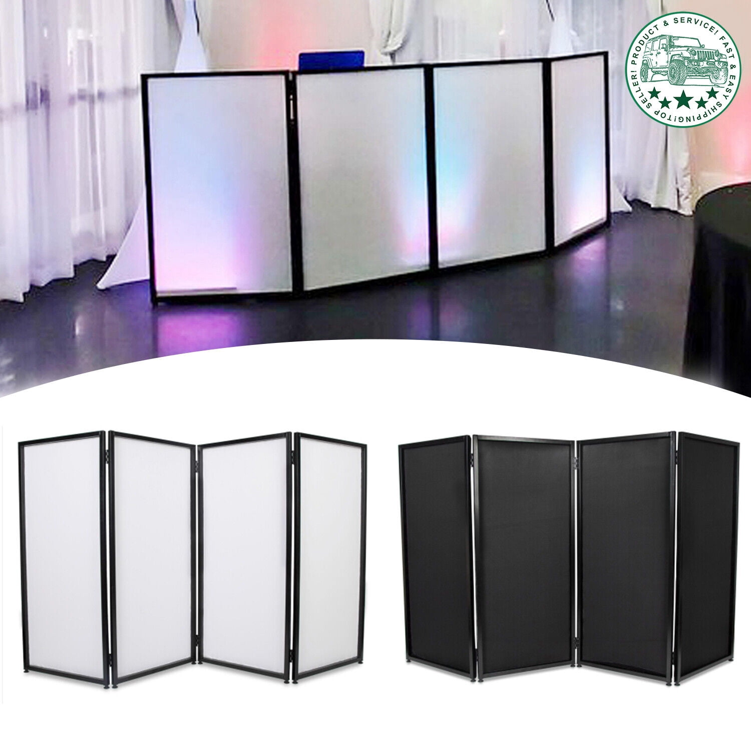DJ Event Facade White & Black Scrim Metal Frame Booth +Travel Bag Case ...
