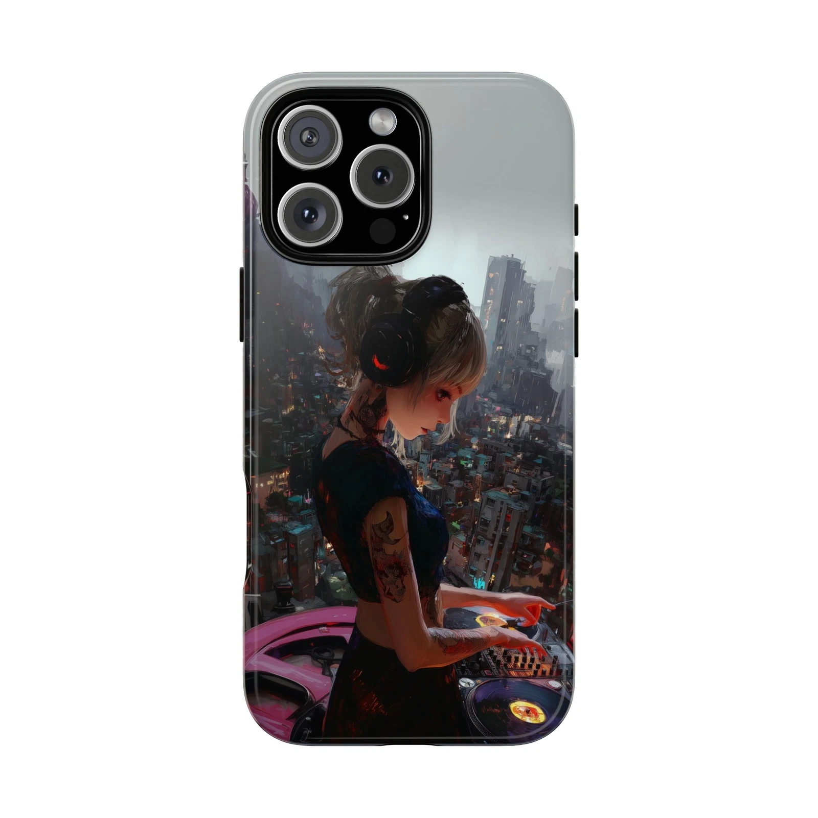 DJ Girl Rooftop City Party Set Phone Case for iPhone 17-11 Pro Max ...