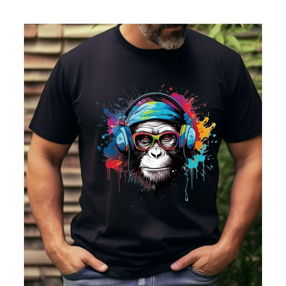 DJ Gorilla Music Festival Graphic T-Shirt, EDM Monkey Party Tee, Cool ...