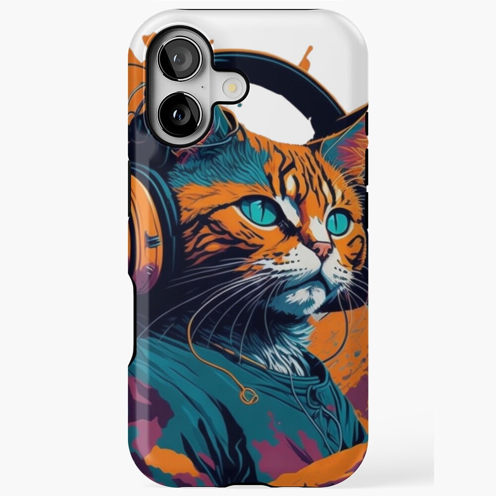 DJ Kitty Feline Grooves Music Turntable Art Phone Case 17 16 15 14 13 ...