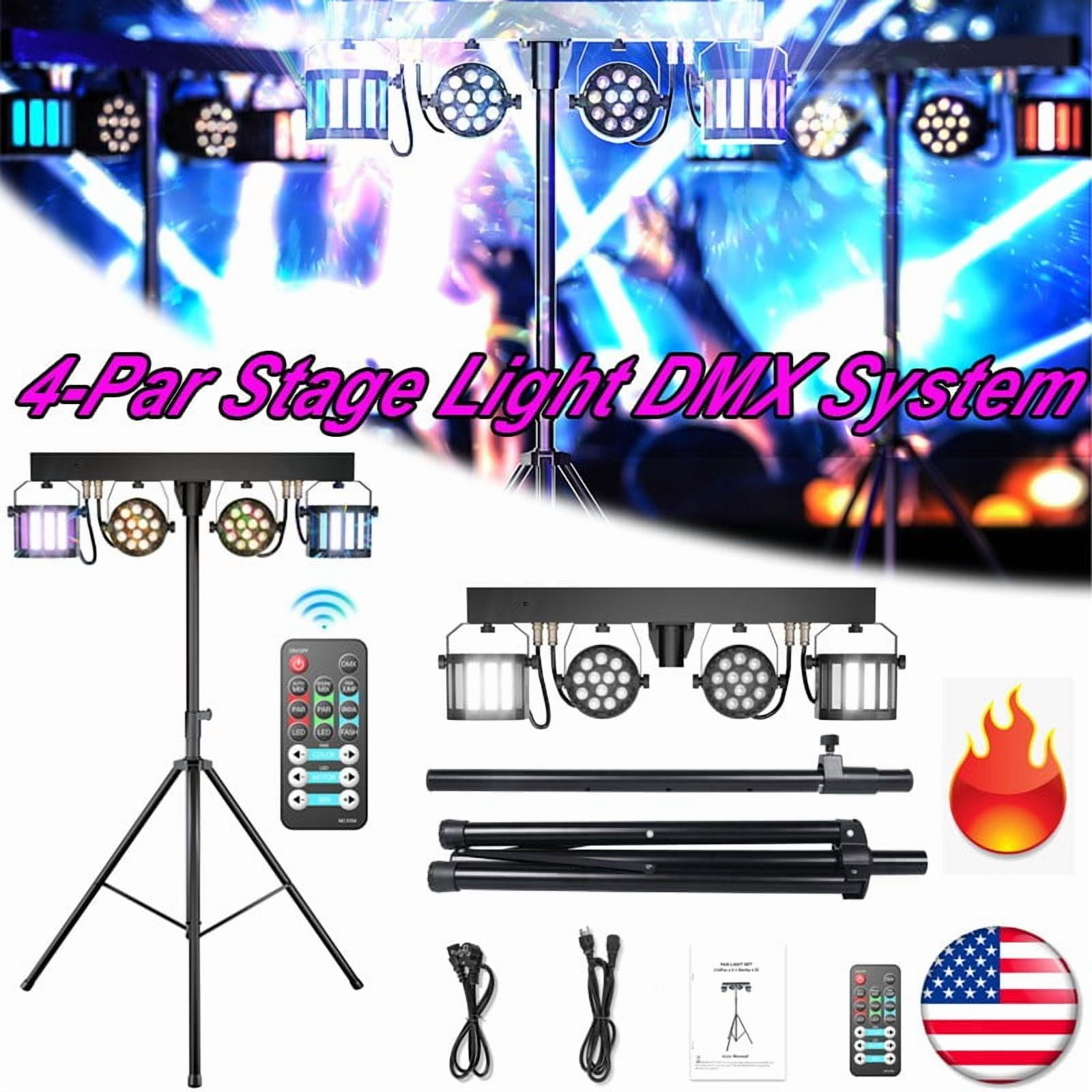 DJ Light System Set With Tripod And Remote Control LED PAR Derby Light ...