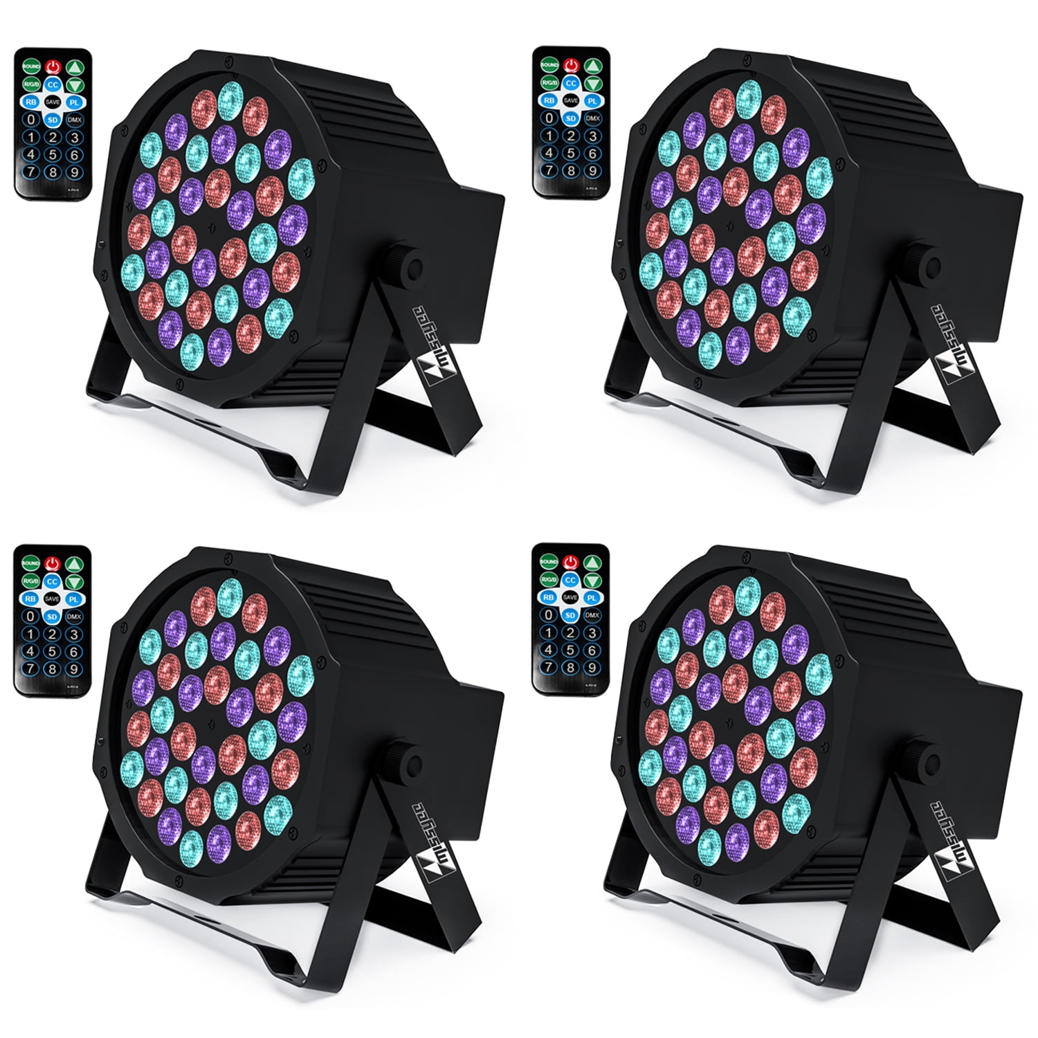 DJ Lights Missyee 36 X 1W RGB LEDs DJ LED Uplighting Package Sound ...